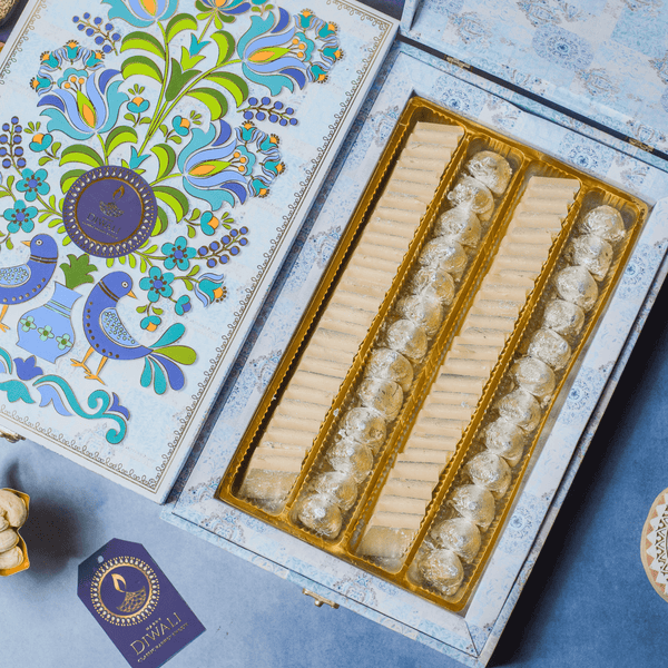 Sky Blue Bird Sweet Box (large) – Classic Radhey Sweets